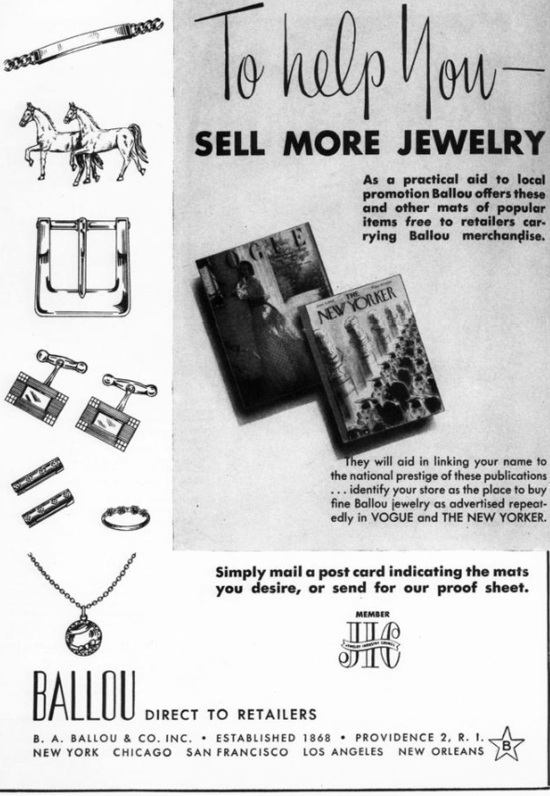 B.A. Ballou Jewelry Manufacturing Company History - Jewelry ID
